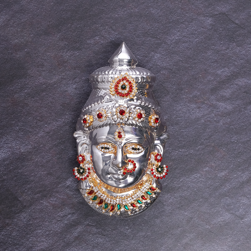 Pure White Metal Jewels Decorated Lakshmi – The Pooja Store